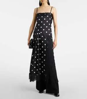 Sportmax Capo Polka-dot Silk Slip Dress