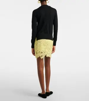 Sportmax Bora Floral Lace Miniskirt - Yellow