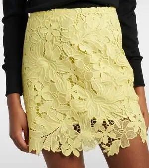 Sportmax Bora Floral Lace Miniskirt - Yellow