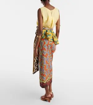 ALEMAIS Arnie Printed Cotton Wrap Skirt
