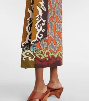 ALEMAIS Arnie Printed Cotton Wrap Skirt