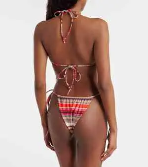 Faithfull The Brand Leone Striped Bikini Top - Multicoloured