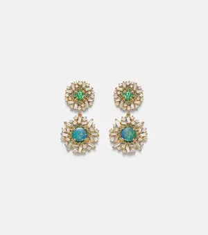 SUZANNE KALAN 18kt Yellow Gemstone Drop Earrings - Gold