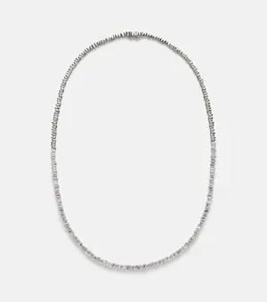SUZANNE KALAN 18kt White Gold Diamond Tennis Necklace - Silver