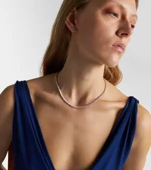 SUZANNE KALAN 18kt White Gold Diamond Tennis Necklace