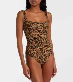 KARLA COLLETTO Ava Leopard-print Swimsuit - Brown