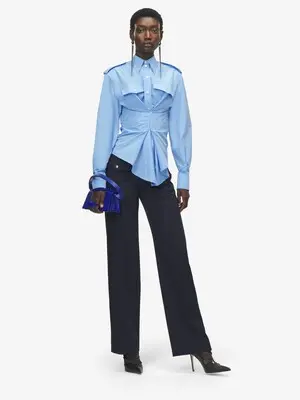 Alexander McQueen Straight Leg Trousers - Navy