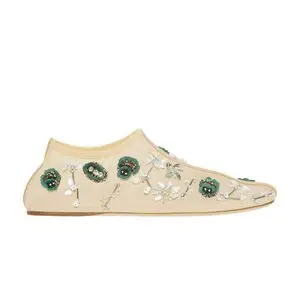 Christopher Esber Embla Beaded Mesh Flat - Tan