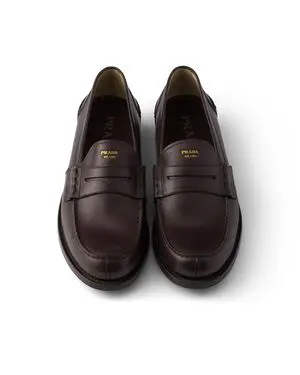 Prada Leather Loafers - Brown