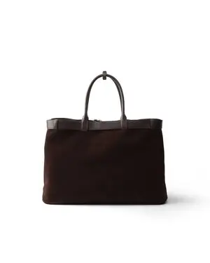 Prada Buckle Suede Bag - Brown