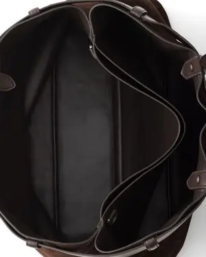 Prada Buckle Suede Bag - Brown
