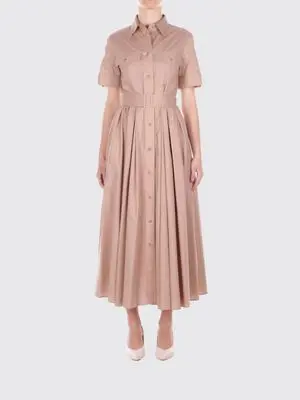 FAY Cotton Poplin Midi Shirt Dress - Beige