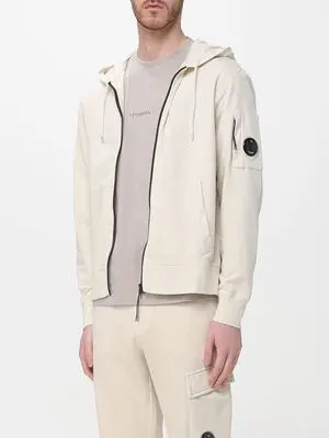 C.P. COMPANY Light Cotton Fleece Zip-up Hoodie - Brown