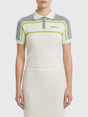 Casablanca Striped Viscose Knit Polo Shirt With Logo