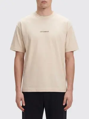 C.P. COMPANY Cotton T-shirt With Logo - Beige