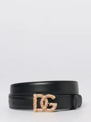 Dolce & Gabbana Embellished Logo Belt - Black