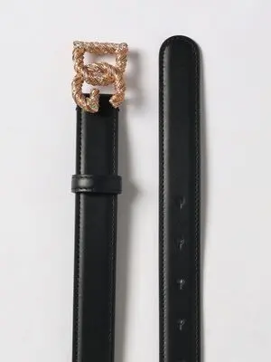 Dolce & Gabbana Embellished Logo Belt - Black