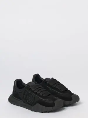 Dolce & Gabbana Dg Athletic Suede And Nylon Sneakers - Black