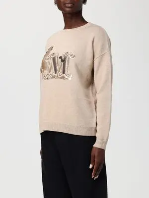 Max Mara Wool And Cashmere Sweater With Sequined Monogram