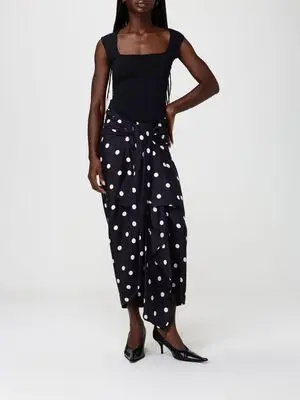 Sportmax Polka Dot Satin Midi Skirt - Black