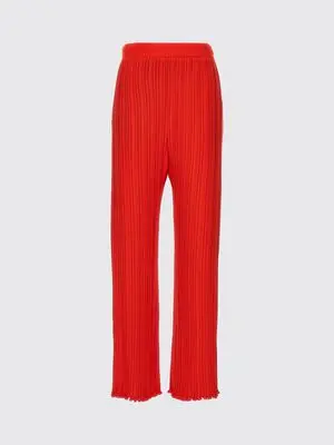 LANVIN Ribbed Wide Leg Trousers - Red