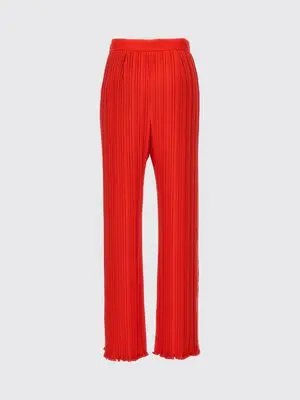 LANVIN Ribbed Wide Leg Trousers - Red