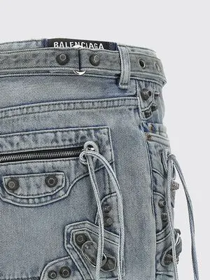 Balenciaga Belted Denim Skirt - Blue
