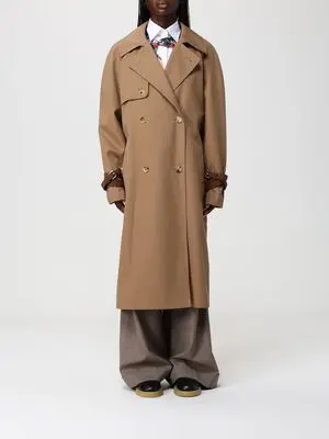 Moschino Double-breasted Cotton Blend Trench Coat - Brown