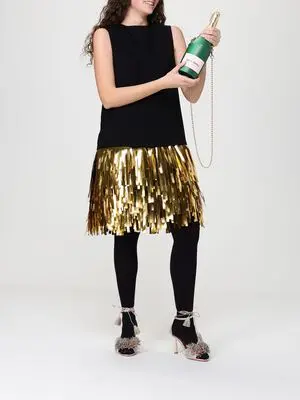 Moschino Sleeveless Midi Dress With Fringe