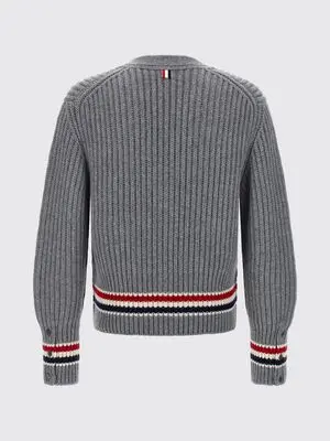 Thom Browne Ribbed Cardigan With Striped Accents