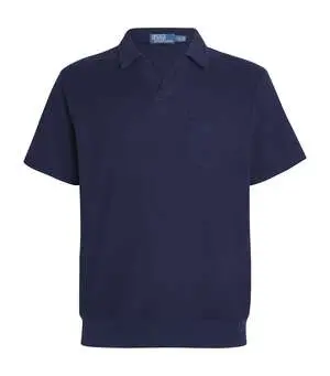 Polo Ralph Lauren Cotton Open-collar Polo Shirt With Pocket - Navy