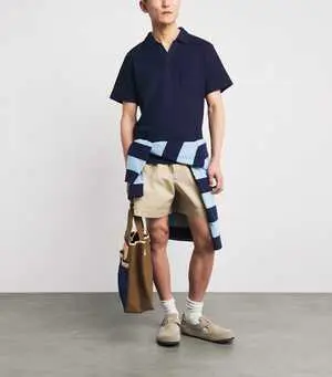 Polo Ralph Lauren Cotton Open-collar Polo Shirt With Pocket - Navy