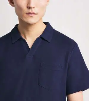 Polo Ralph Lauren Cotton Open-collar Polo Shirt With Pocket - Navy