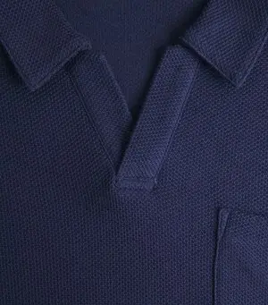 Polo Ralph Lauren Cotton Open-collar Polo Shirt With Pocket - Navy