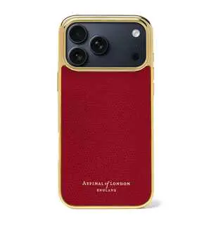 ASPINAL OF LONDON Leather Iphone 17 Pro Max Case - Red