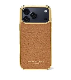 ASPINAL OF LONDON Leather Iphone 17 Pro Case - Brown