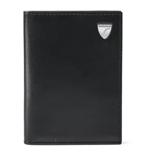 ASPINAL OF LONDON Leather Double Fold Card Holder - Black