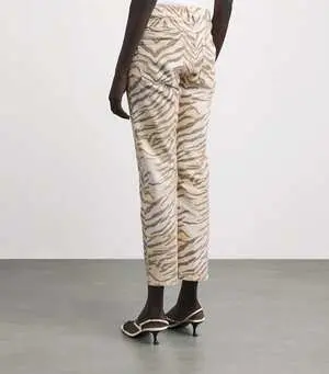 Good American Tiger Print Straight Jeans