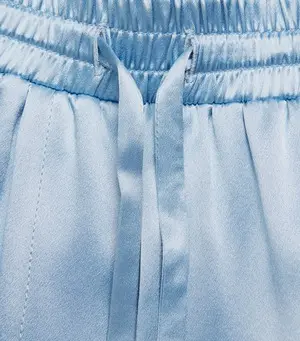 LAURA PITHARAS Silk Drawstring Trousers - Blue