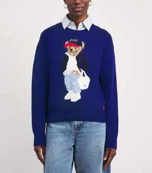 Polo Ralph Lauren Cotton Polo Bear Sweater - Blue