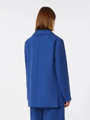 Max Mara Double-breasted Linen Canvas Jacket - Cornflower Blue