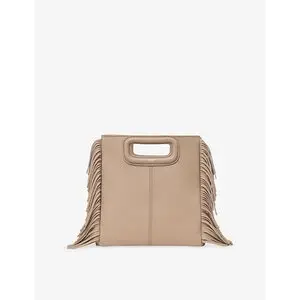 Maje Grained-leather Cross-body Bag - Mole