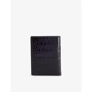 TOM FORD Croc-embossed Bi-fold Leather Card Holder