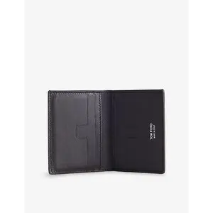 TOM FORD Croc-embossed Bi-fold Leather Card Holder