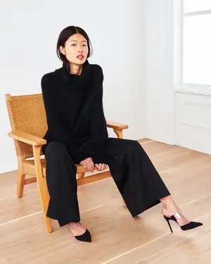 Quince Alpaca Turtleneck Sweater - Black