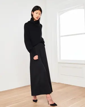 Quince Alpaca Turtleneck Sweater - Black