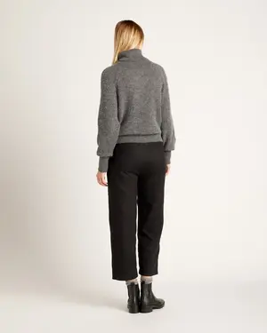 Quince Alpaca Turtleneck Sweater - Charcoal