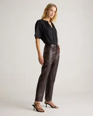 Quince Vegan Leather Straight Leg Pants