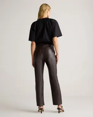 Quince Vegan Leather Straight Leg Pants