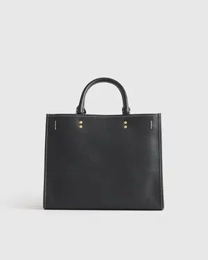 Quince Italian Leather Convertible Satchel - Black